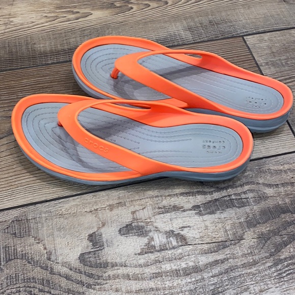 CROCS | Shoes | Neon Pink Rubber Flip Flops Crocs Comfort | Poshmark